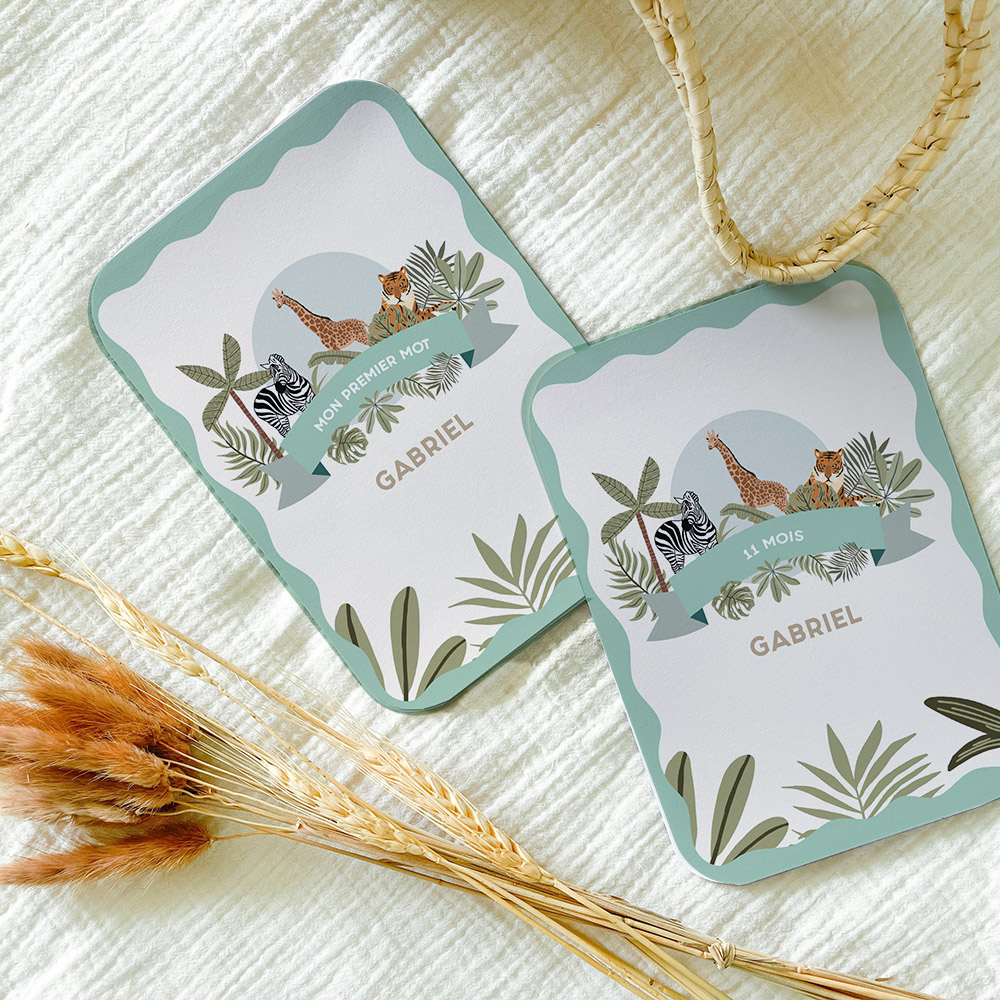 Cartes étapes bébé Savane - Mellymellow