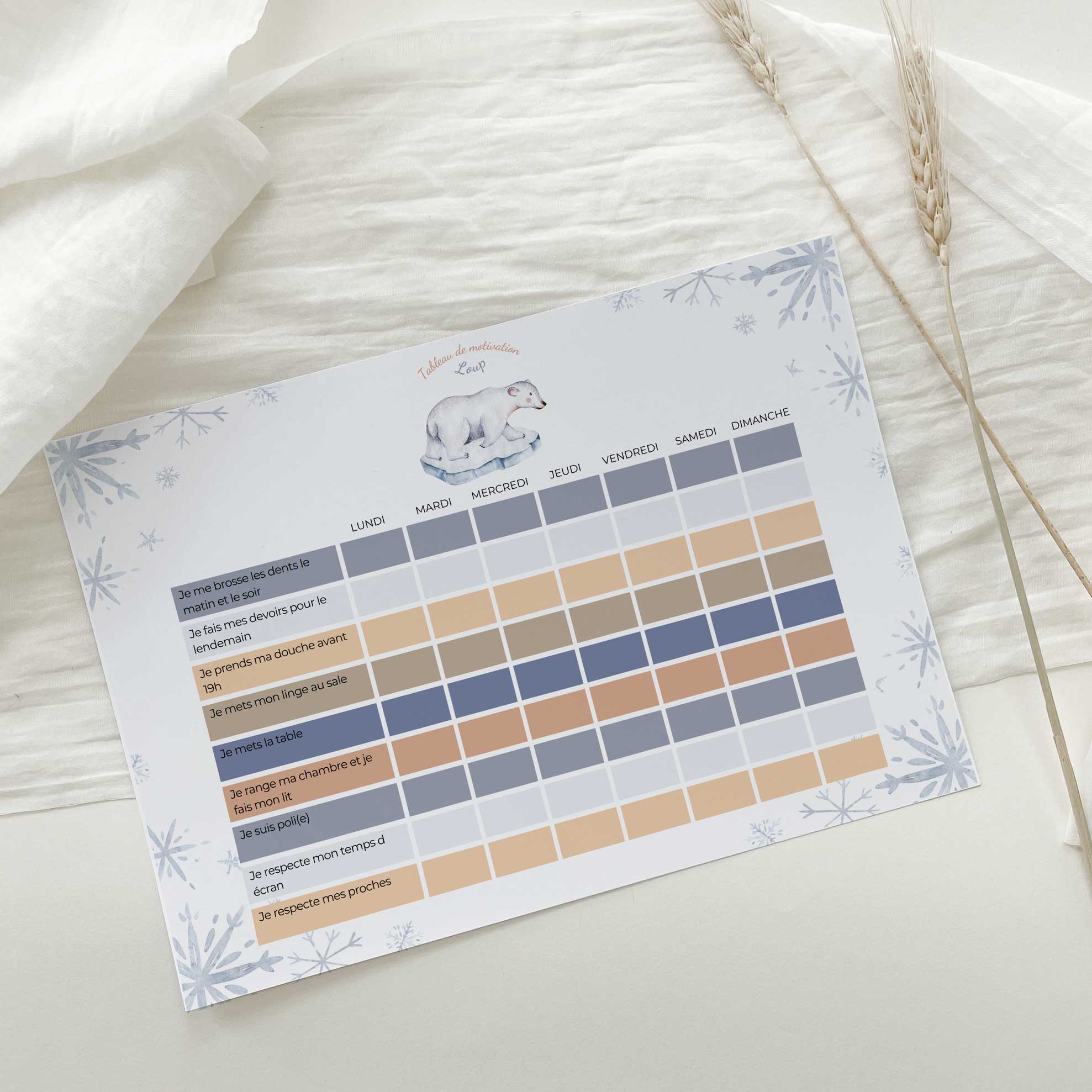 Tableau de motivation Ours Polaire - Mellymellow